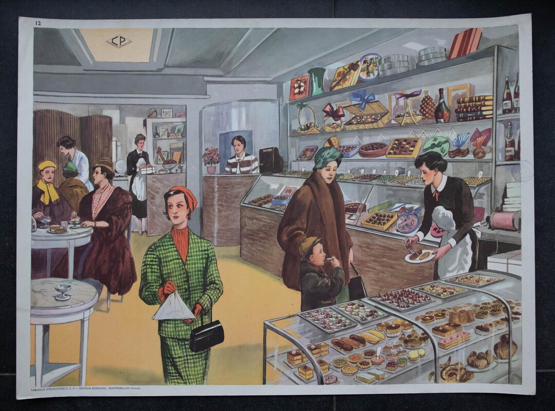 Vintage Two-sided Chart Pattiserie Chocolaterie Doctor School Chart - Etsy