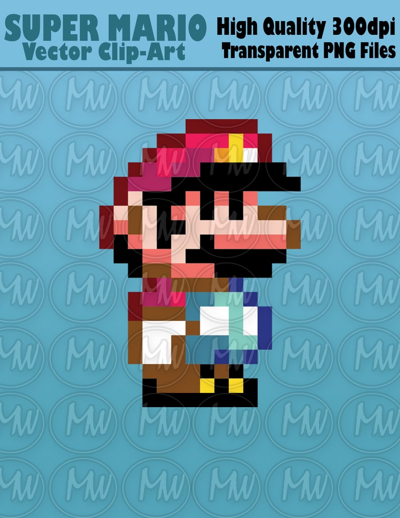 Super Mario World 1, Clipart, Mario, Pixels, 8-bit, Vector, Classic ...