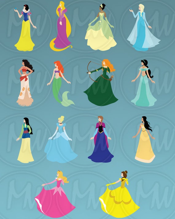 Princess Clipart Digital Princess Clip-art Cute Clip | Etsy