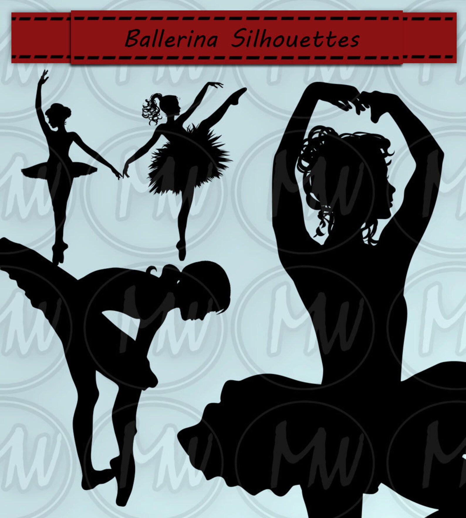 Ballerina, Clipart, Silhouette, Ballet, Dance, Clip Art, Mix, Match ...