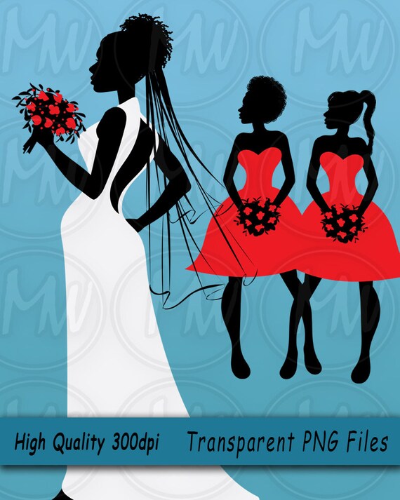 African American Bride And Groom Clipart Cartoon