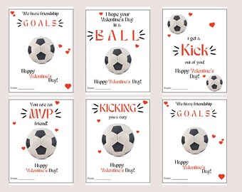 Soccer Valentine - Printable - Kids Valentine Cards - Instant Download ...