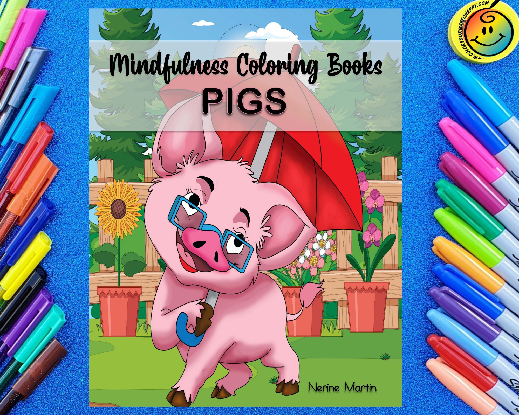 Mindfulness Coloring Books: PIGS, Adult and Kids Coloring Book for Pig ...