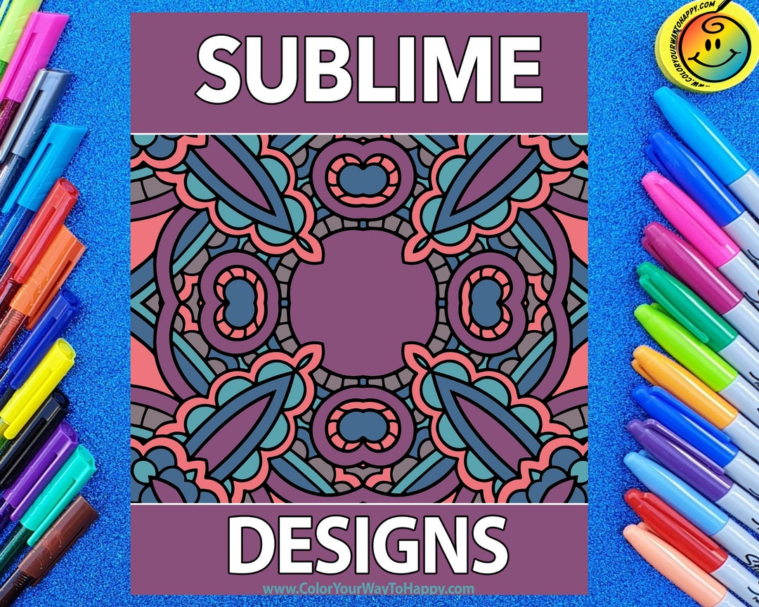 Sublime Designs Printable Pattern Coloring Book - Etsy