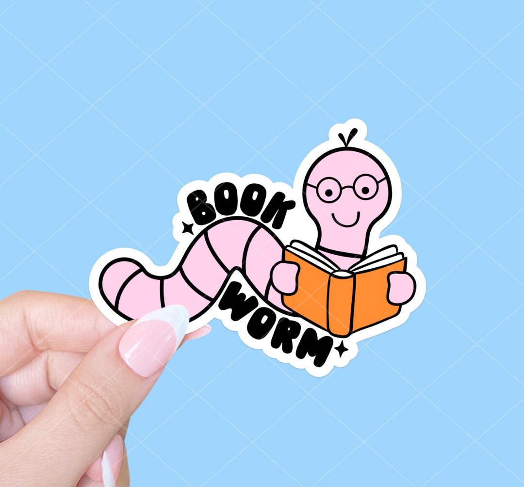 Book Worm Sticker, Reading Sticker, Book Club Sticker, Bookish Sticker ...