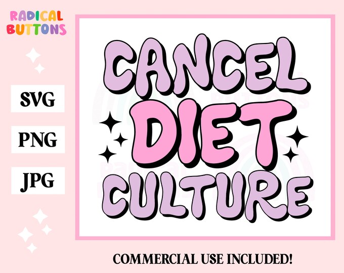 Cancel Diet Culture Svg Png, Trendy Svg, Inspirational Svg, Body ...
