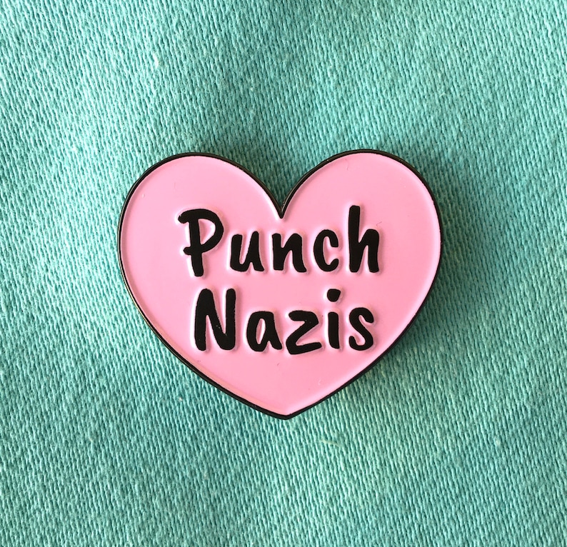 Punch Nazis Enamel Pin Anti-racist Pin Anti-nazis Lapel Pin - Etsy
