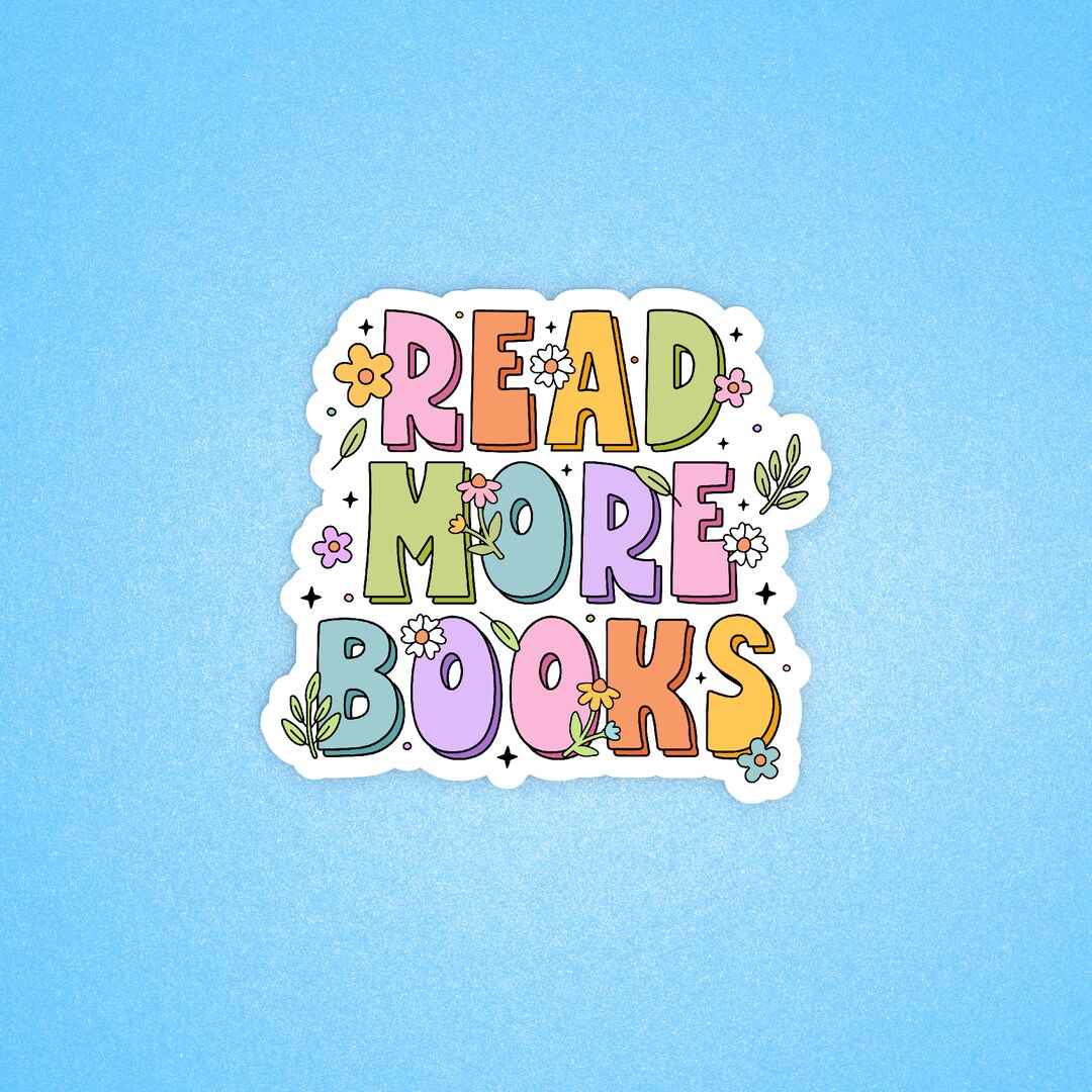 Read More Books Sticker, Book Lover Sticker, Reader Sticker, Reading ...