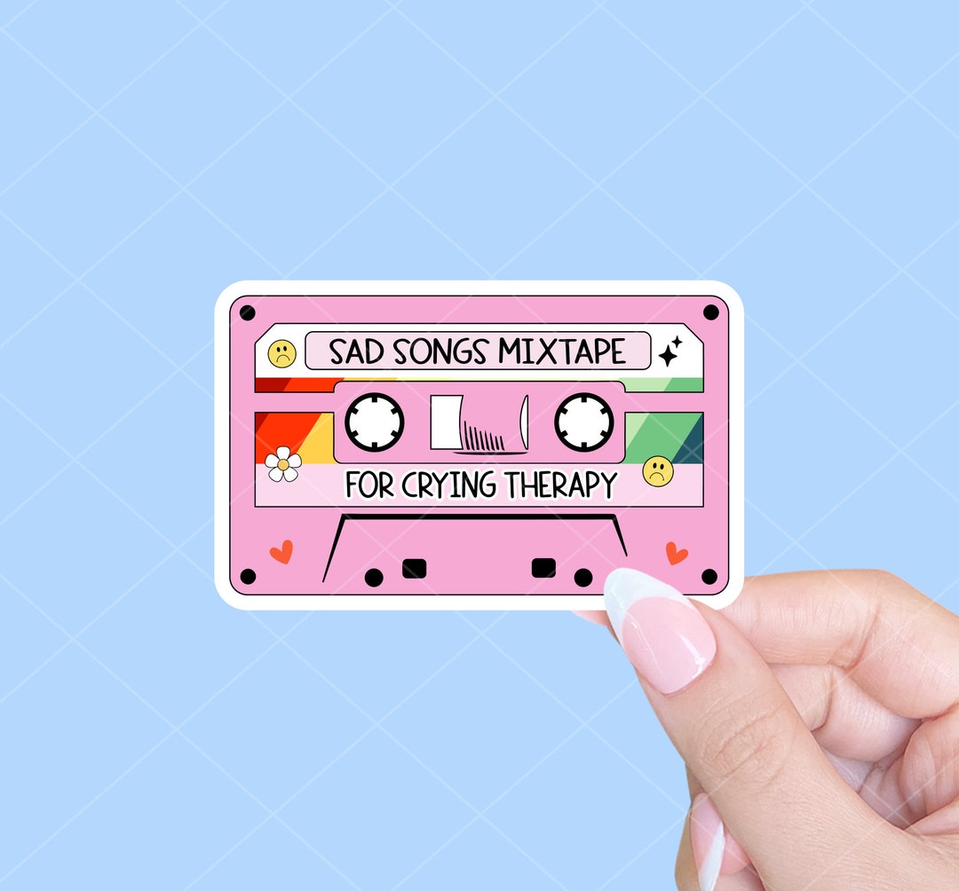 Sad Songs Mixtape, Therapy Sticker, Mental Health Sticker, 90s Sticker ...