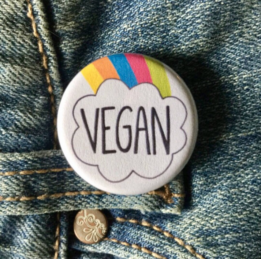 Vegan Button / Vegan Pin / Pro-animal Rights Button / Vegetarian Button ...