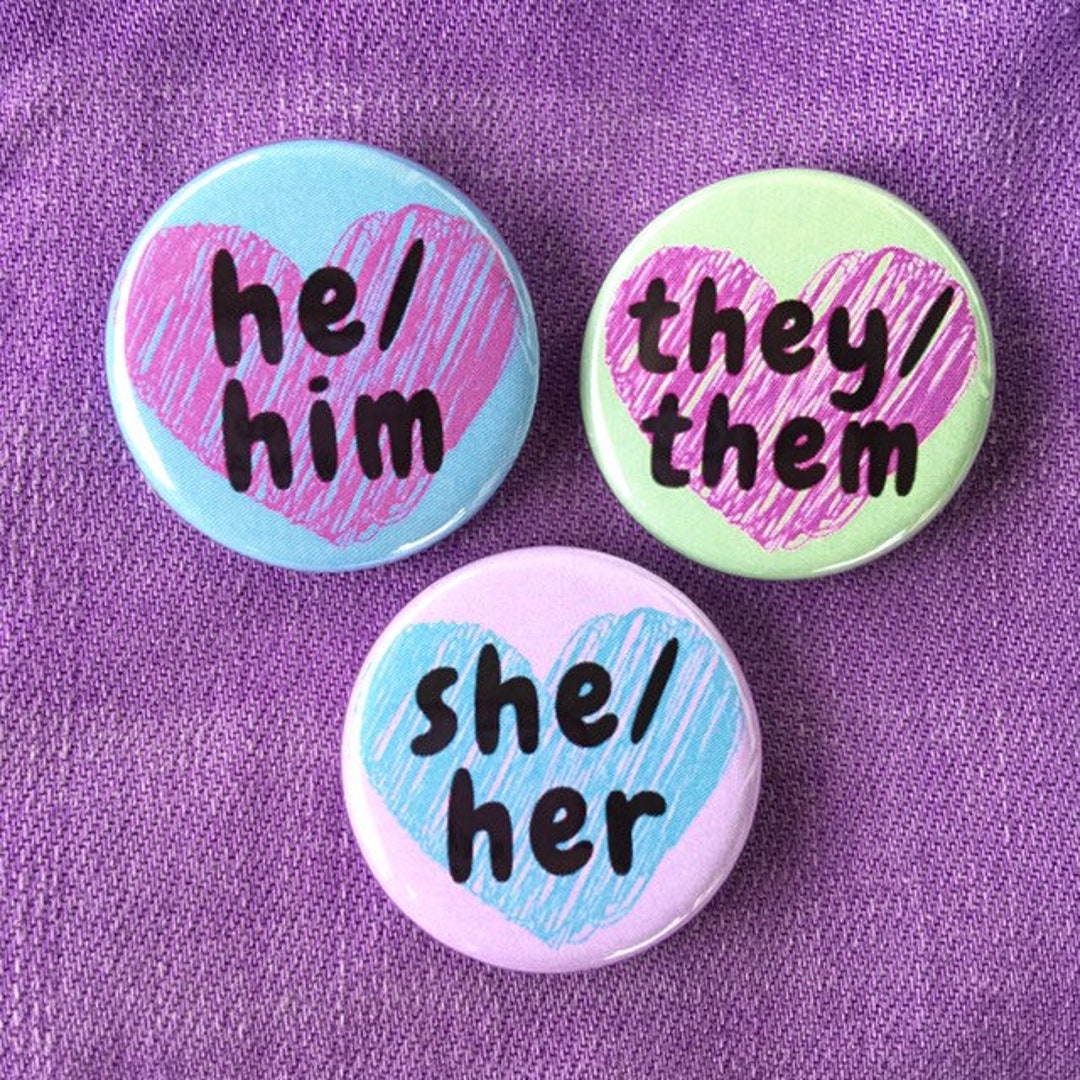 Pastel Pronoun Buttons / Pronoun Buttons / Pronoun Pins / Promounf ...