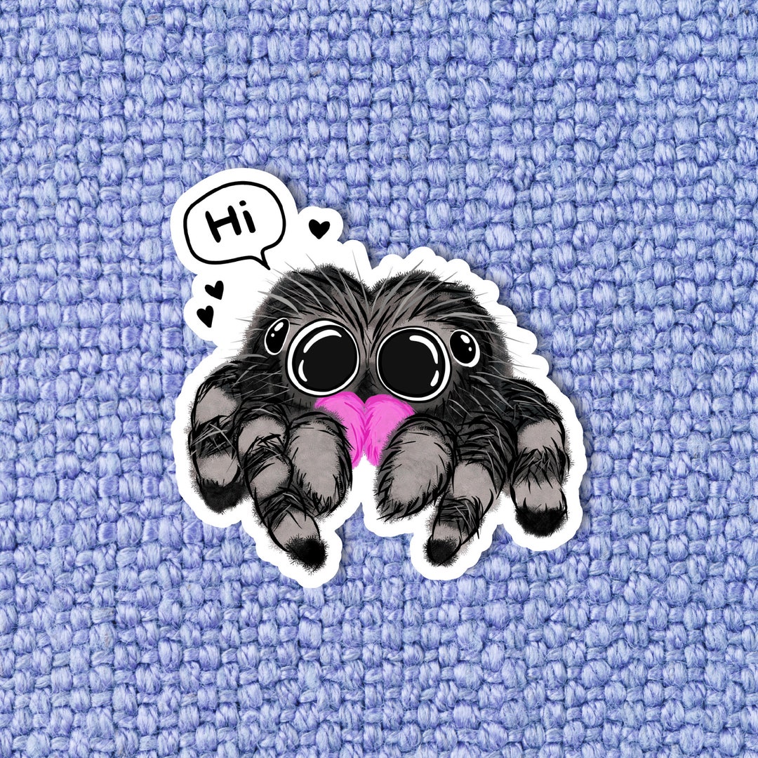 Cute Jumping Spider Sticker, Funny Sticker, Laptop Sticker, Spider ...