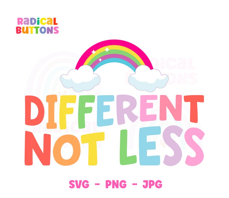 Different Not Less SVG PNG JPG Neurodiversity Svg Autism - Etsy