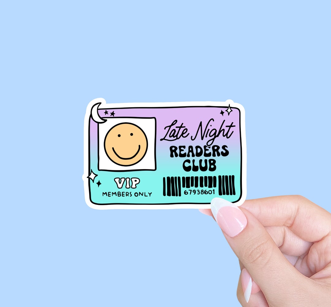 Late Night Readers Club Sticker, Tablet Sticker, Book Sticker, Bookish ...