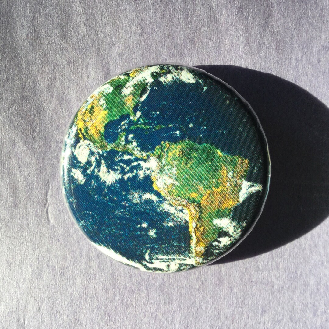 Earth Button / Earth Fridge Magnet / Planet Earth Button/ Astronomy ...