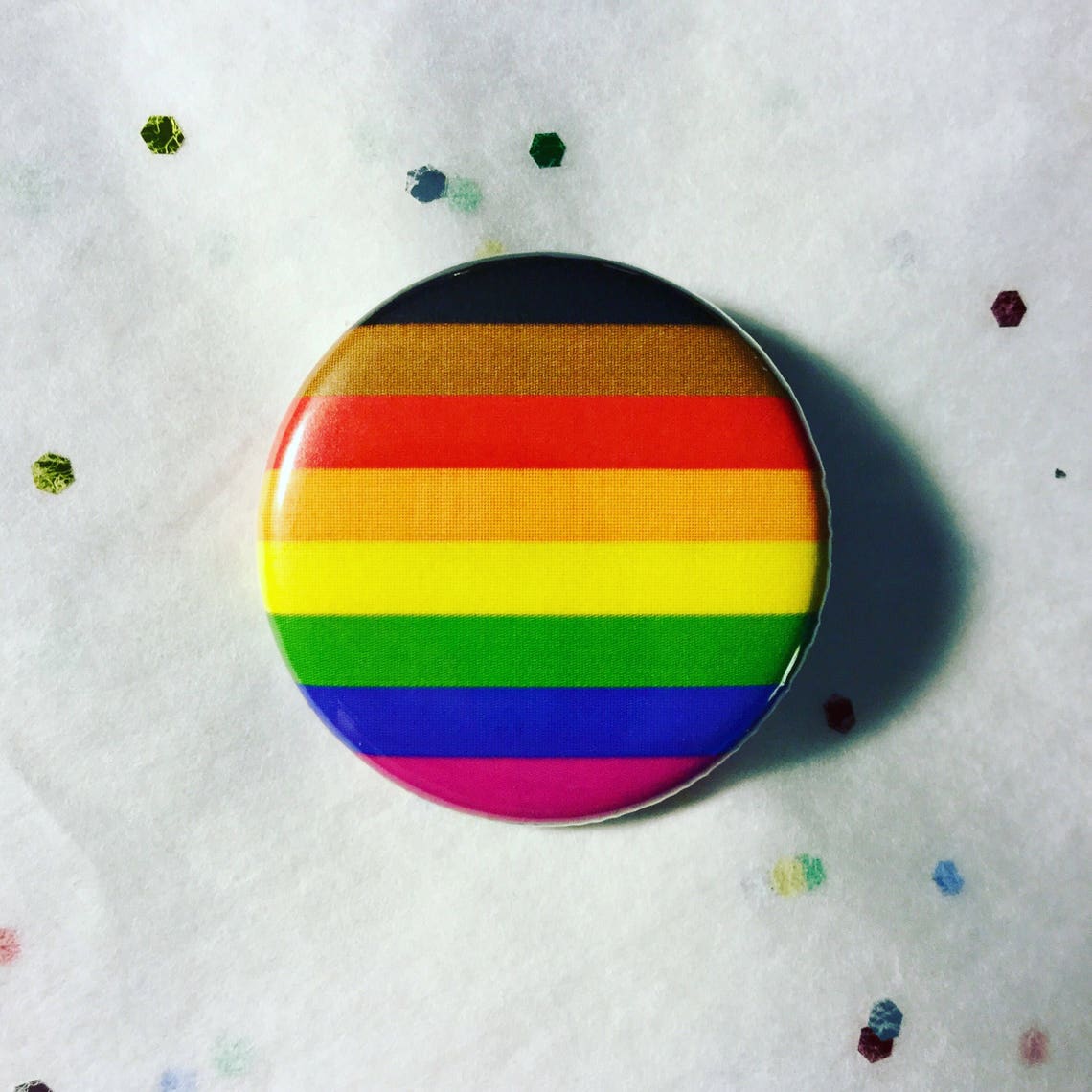 Inclusive pride rainbow flag button | Etsy