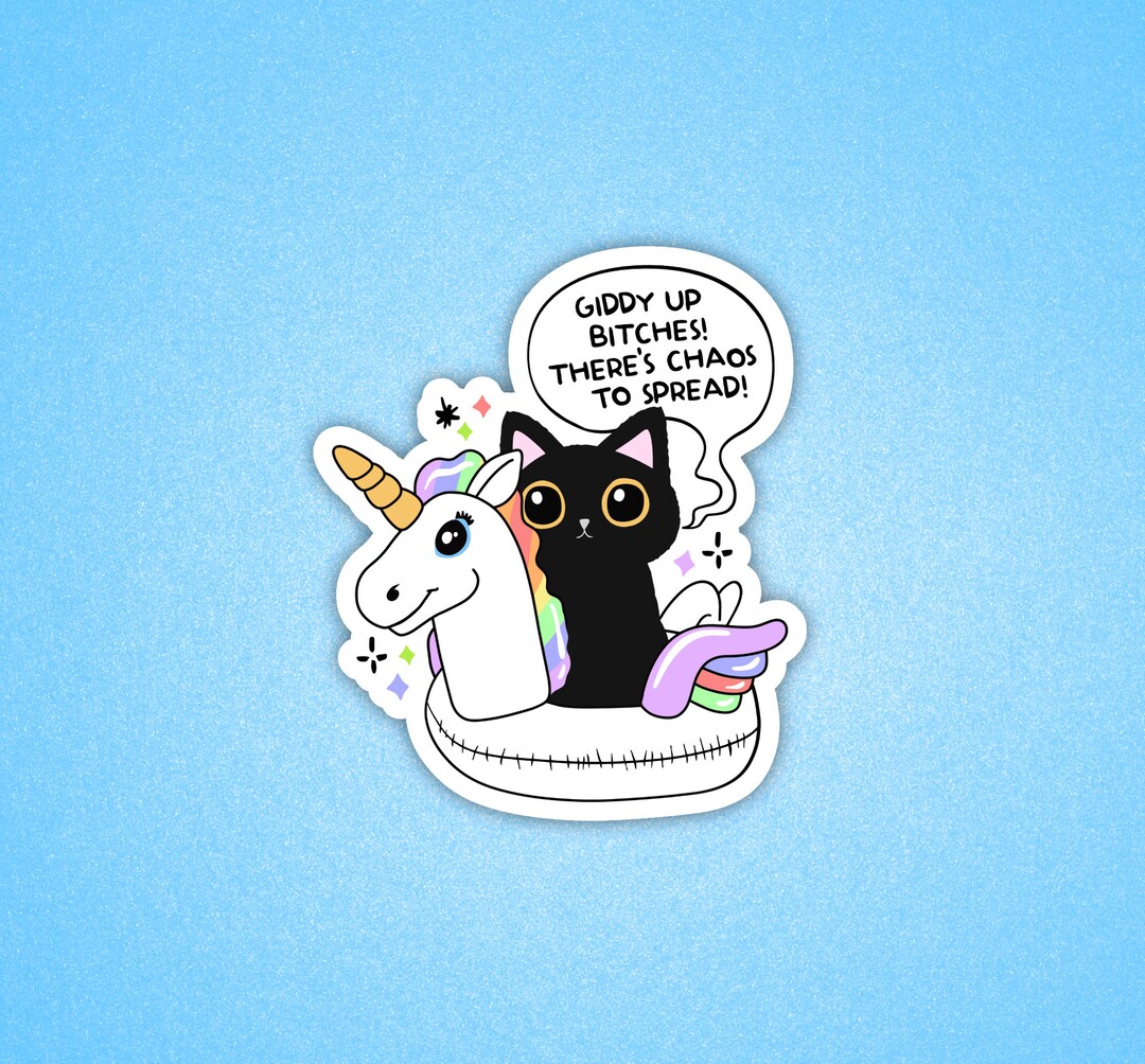 Funny Cat Sticker, Cat Sticker, Laptop Sticker, There's Chaos to Spread ...