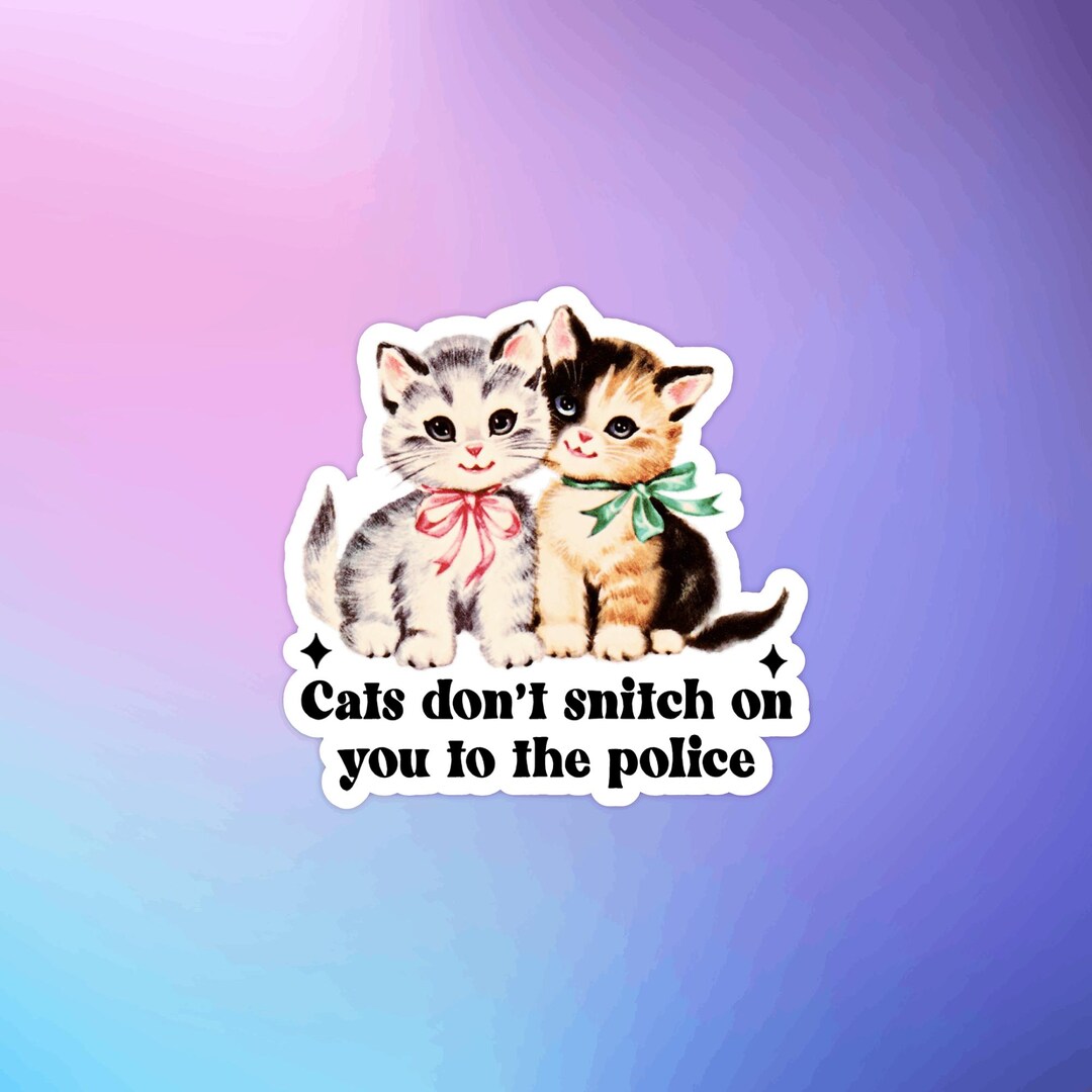 Cats Don't Snitch on You, Anti Police Sticker, ACAB Sticker, Social ...