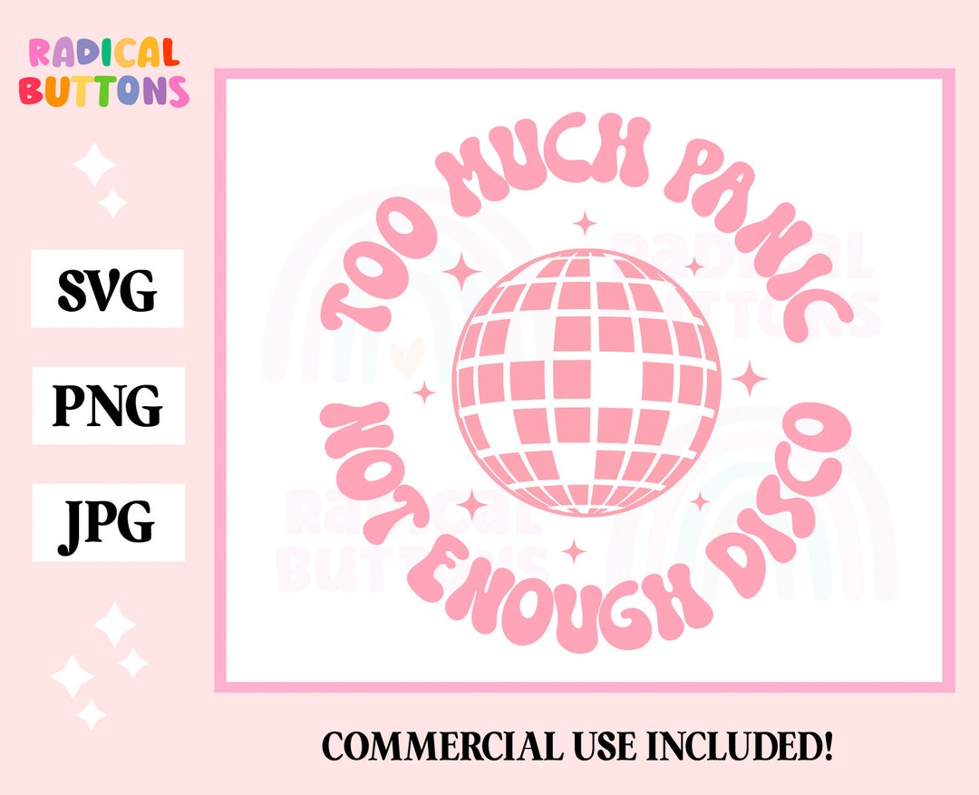 Mental Health SVG PNG JPG, Too Much Panic Svg, Anxiety Svg, Funny ...