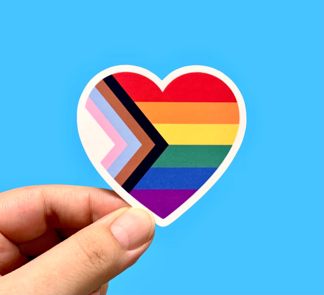 Inclusive Pride Flag Heart / Pride Flag Stickers / Inclusive Pride ...