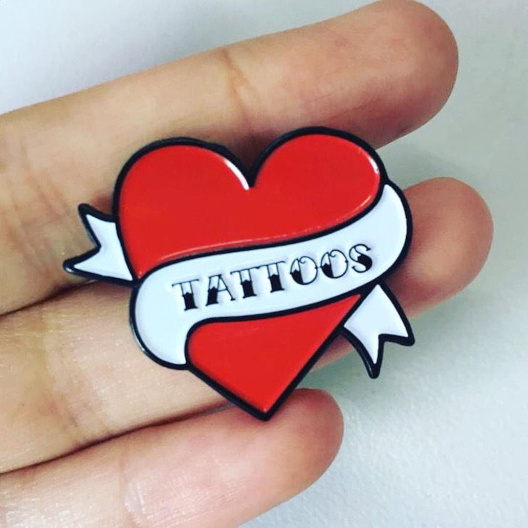 Love Tattoos Soft Enamel Pin / I Heart Tattoos / Gift for Tattoo Lovers ...