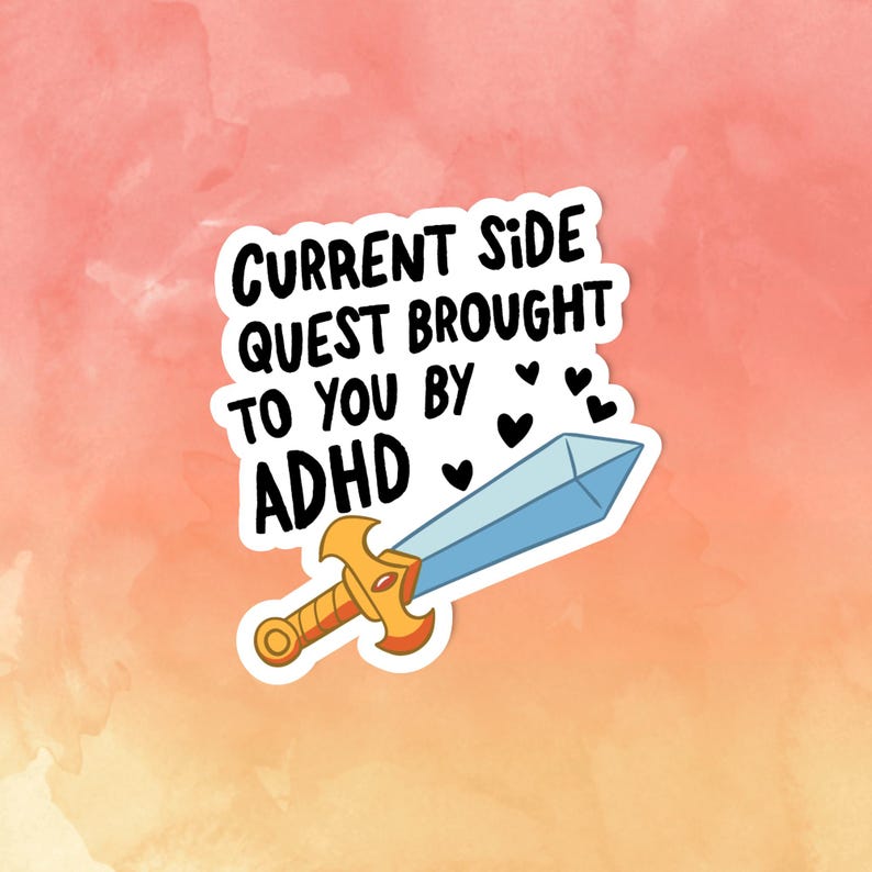 Adhd Sticker, Mental Health Sticker, Therapy Sticker, Funny Adhd ...