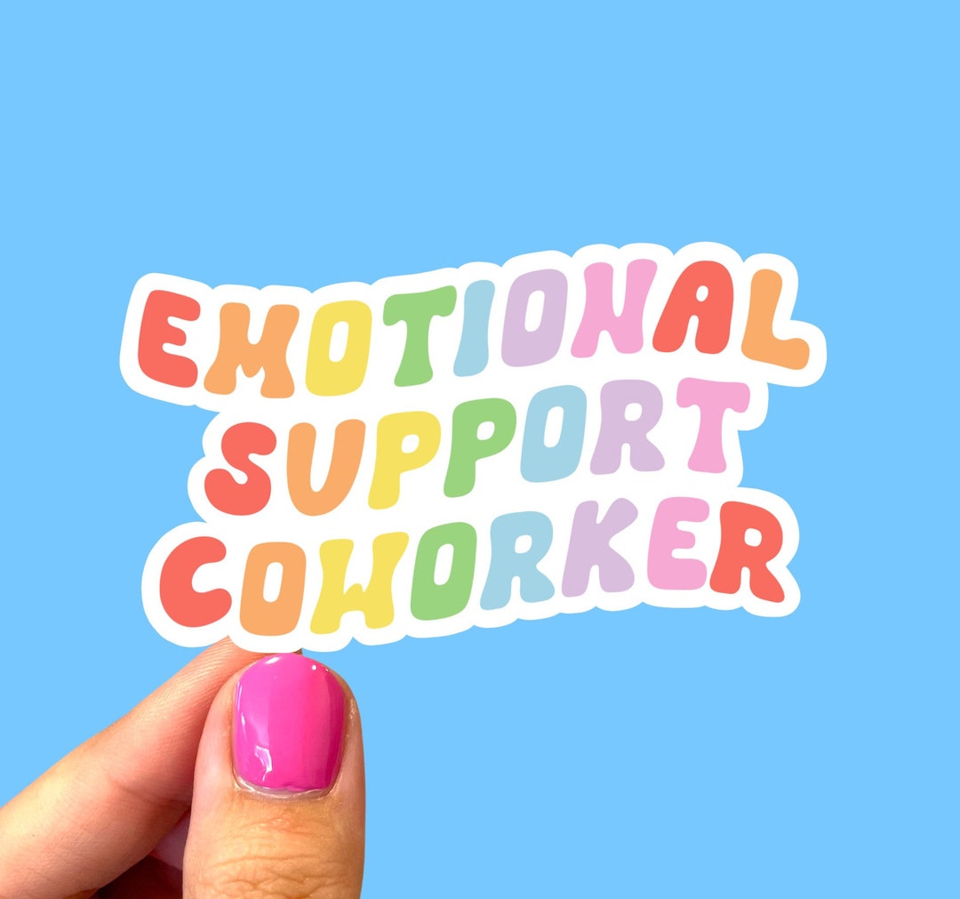 Emotional Support Coworker Sticker, Coworker Gift, Laptop Sticker ...