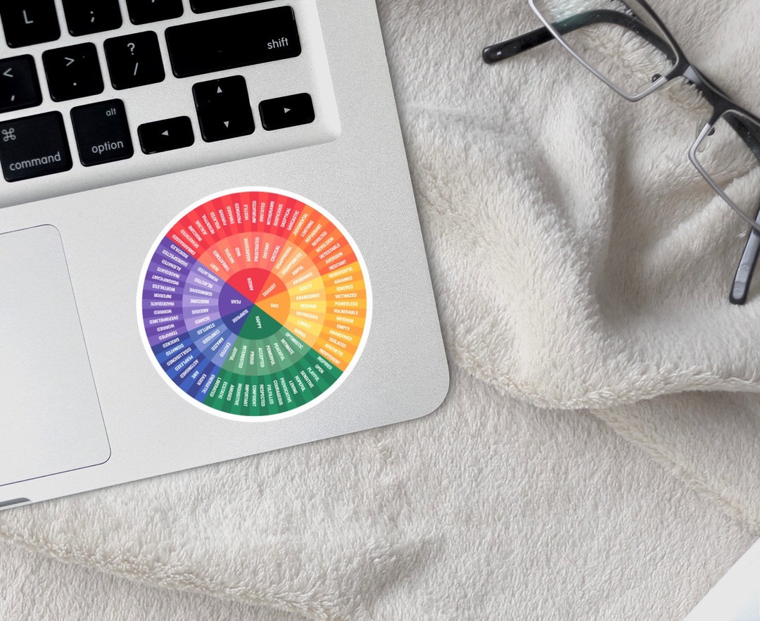 Feelings Wheel Sticker | Therapy Sticker | Mental Health Sticker ...