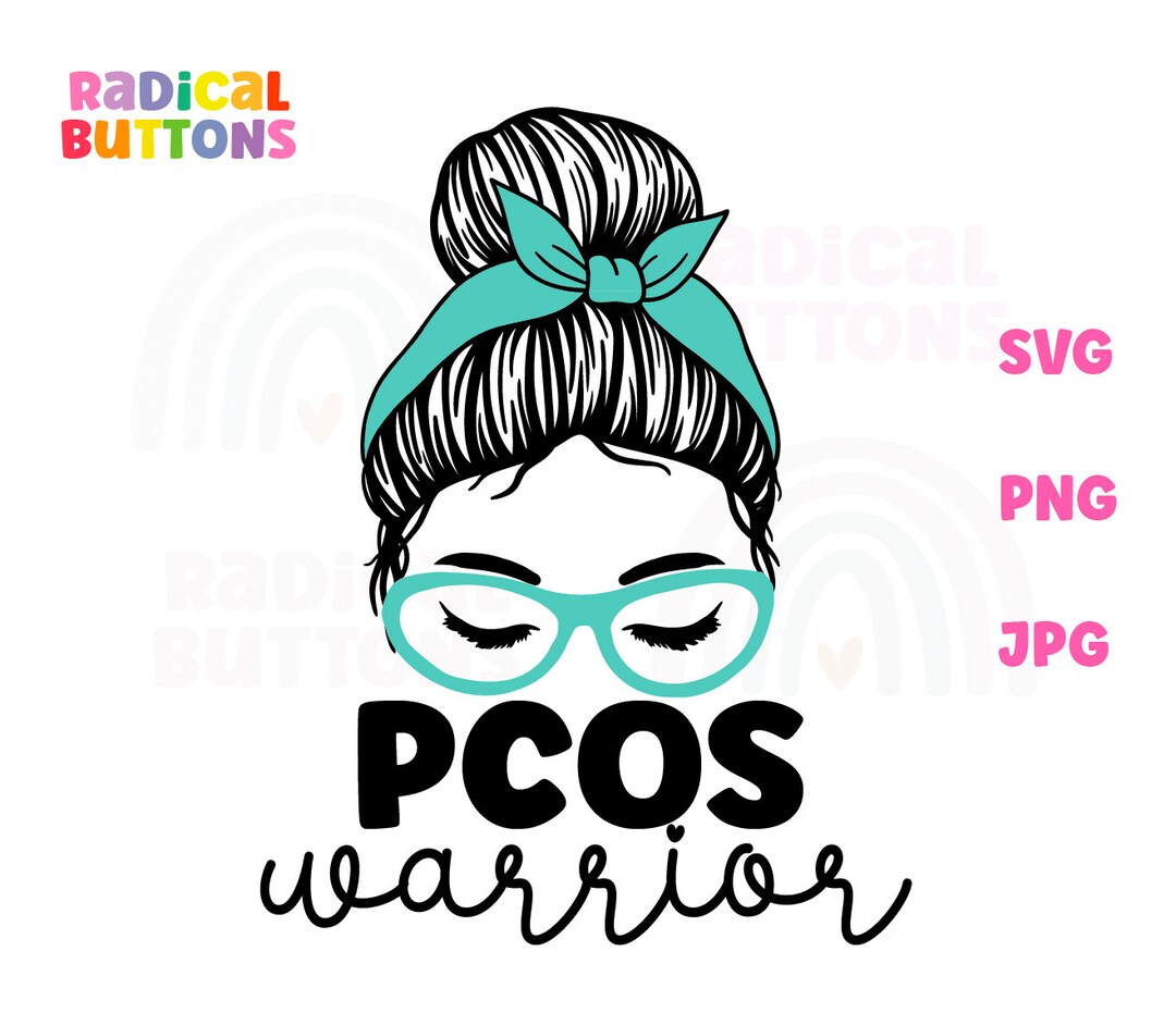 PCOS SVG PNG, Pcos Awareness Svg, Pcos Awareness Month Svg, Messy Bun ...