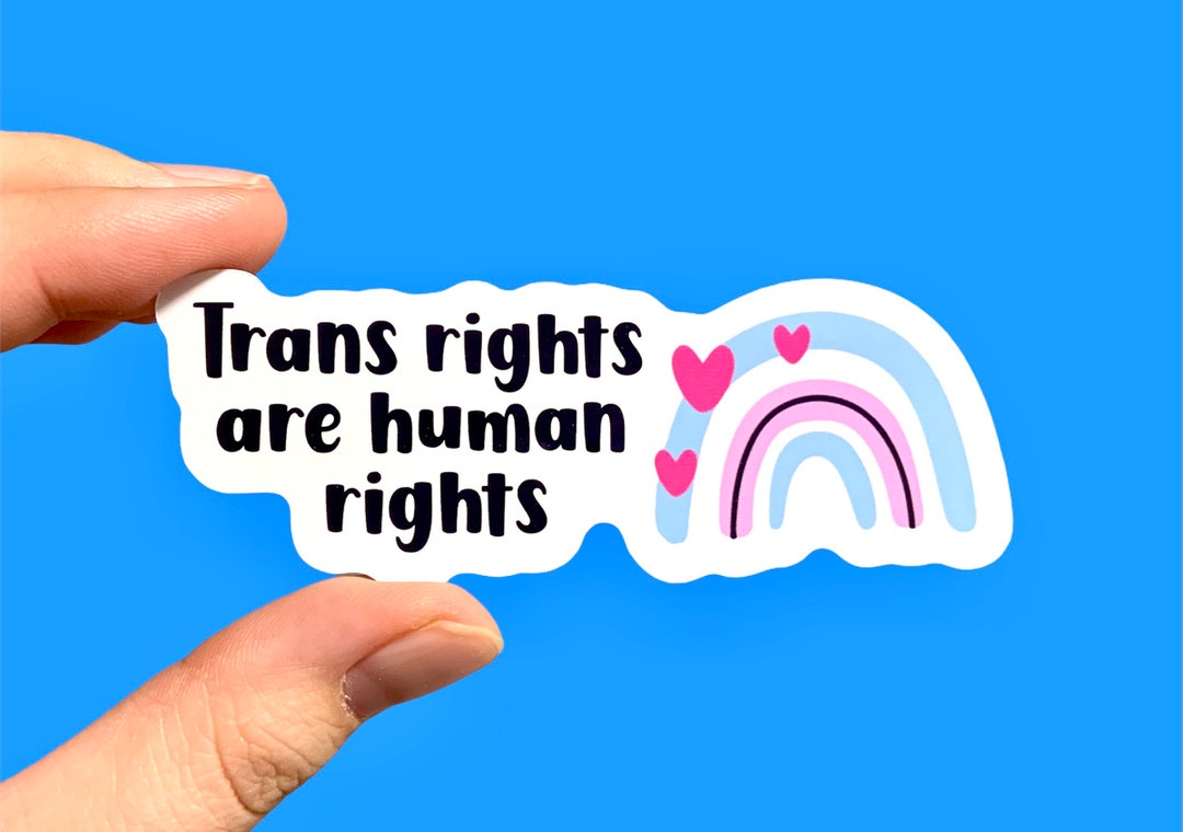 Trans Rights Are Human Rights Sticker, Laptop Sticker, LGBTQ Sticker ...