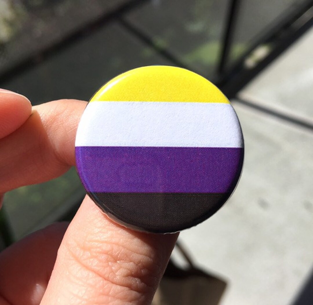 Non-binary Flag Button, Non-binary Pride Pin, Non-binary Badge, Pride ...