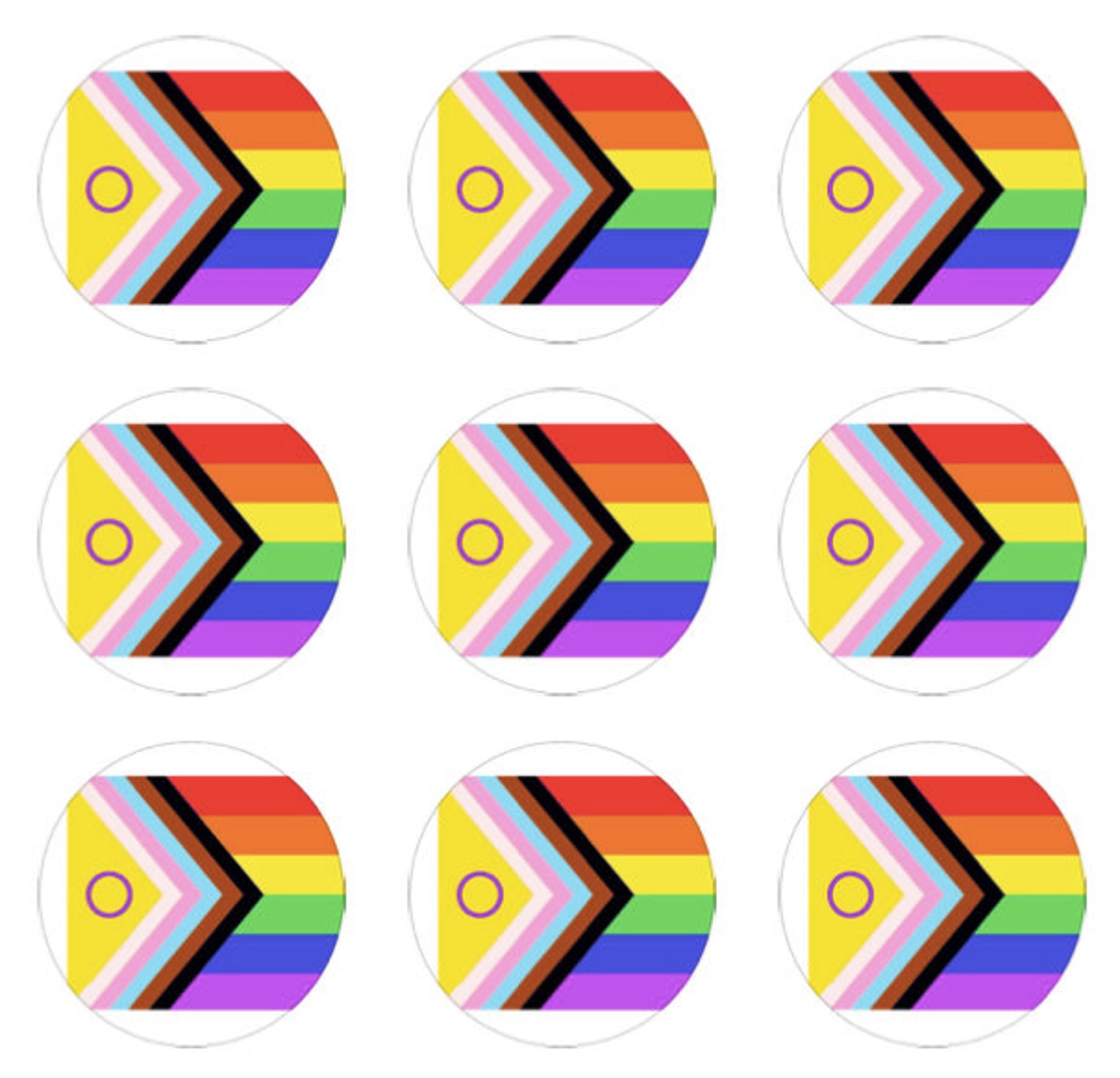 Progress Pride Flag Button Template for 1 1.25 or - Etsy