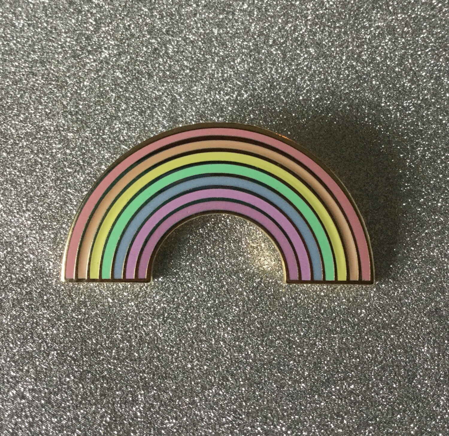 Pastel Rainbow Enamel Pin / Rainbow Lapel Pin / Rainbow Hard - Etsy