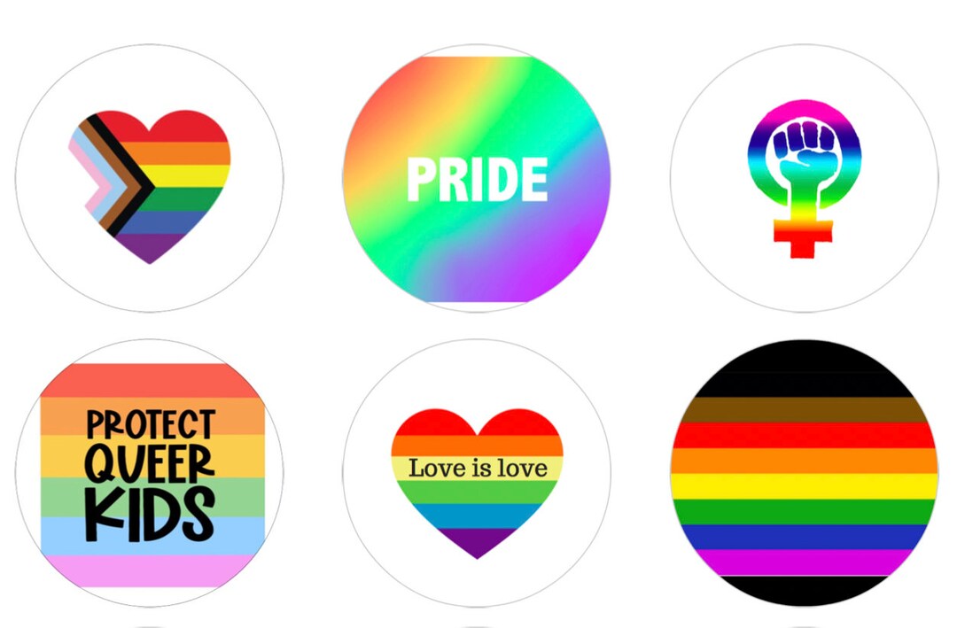Pride Buttons Template for 1.25" Buttons (6 Designs) - Digital Download ...