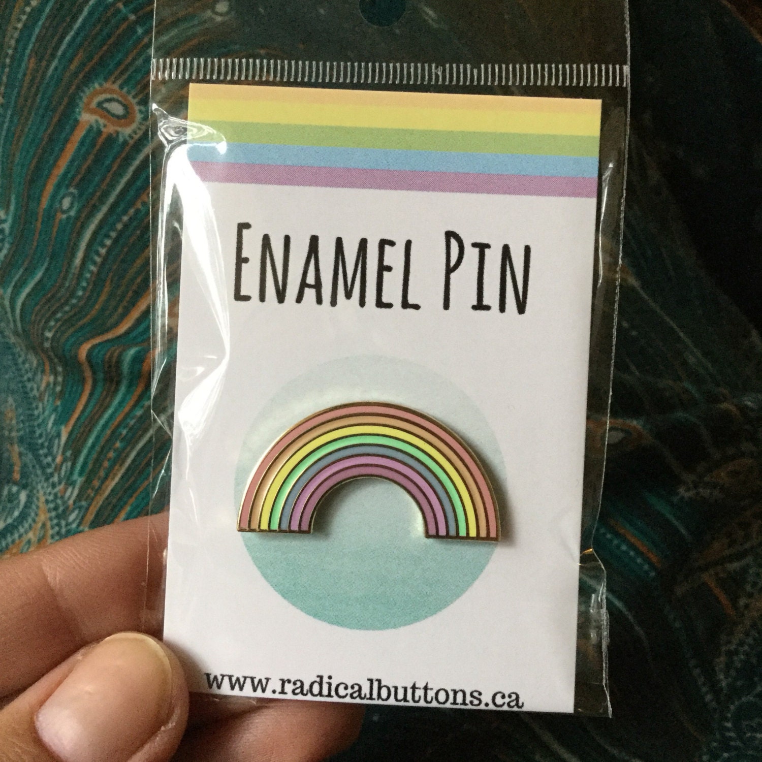 Pastel Rainbow Enamel Pin / Rainbow Lapel Pin / Rainbow Hard - Etsy