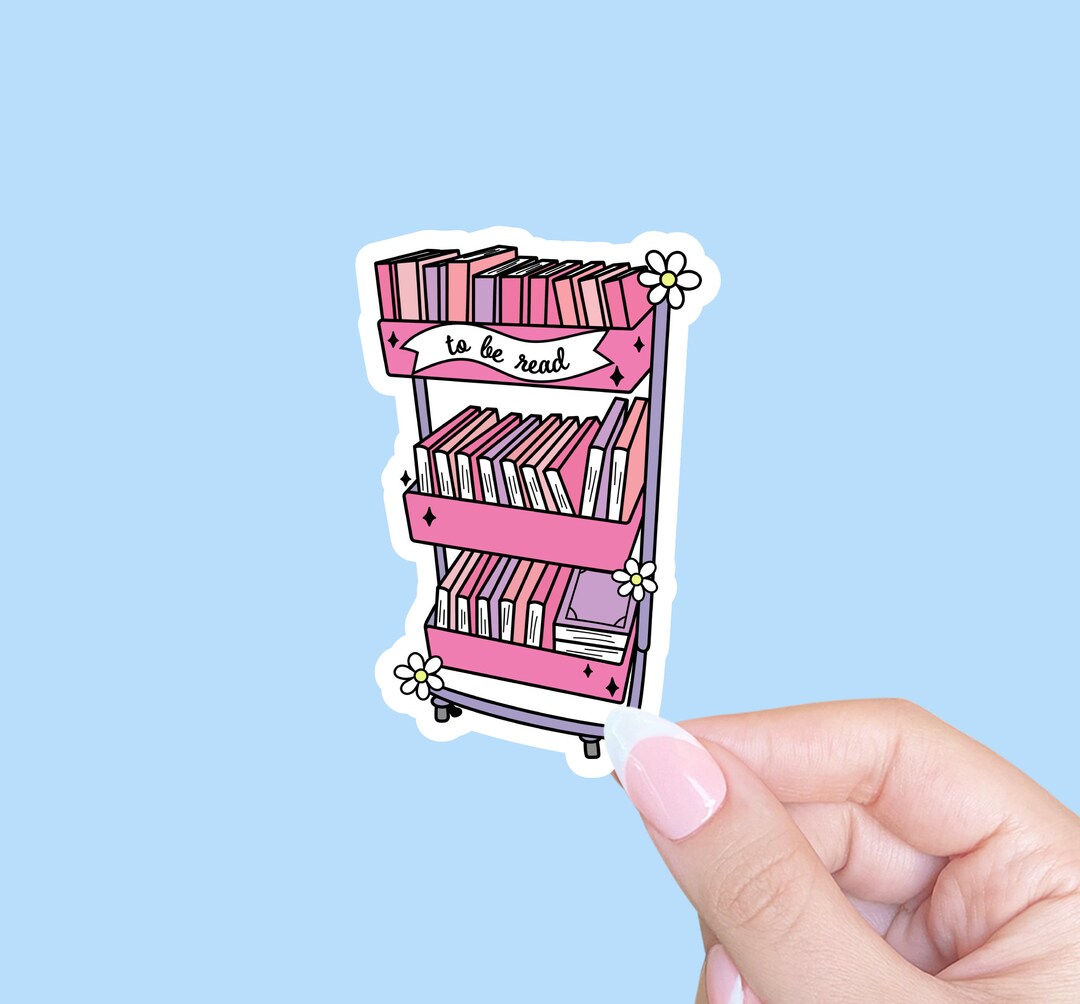To Be Read Sticker, Book Cart Sticker, Booktok Sticker, Book Lover ...
