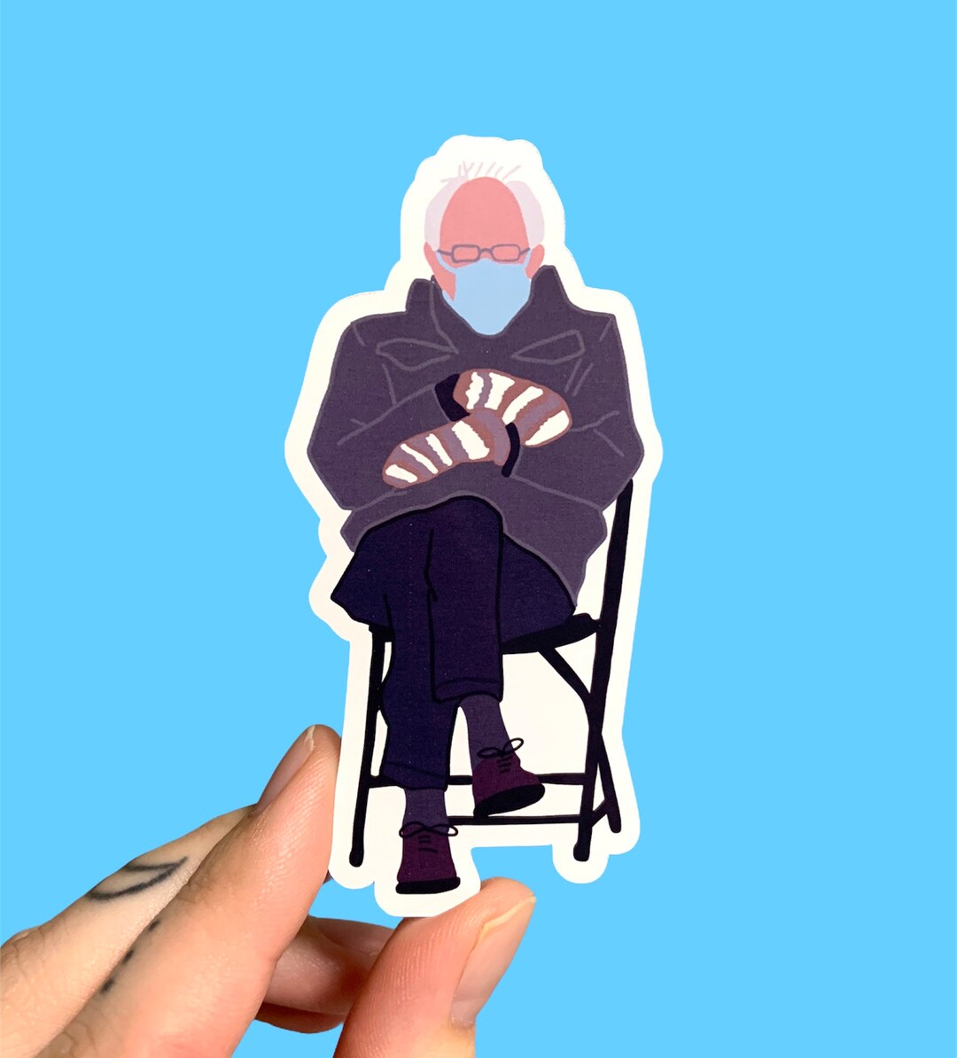 Bernie Mittens Sticker / Bernie 2021 Inauguration Sticker / Cold Bernie ...
