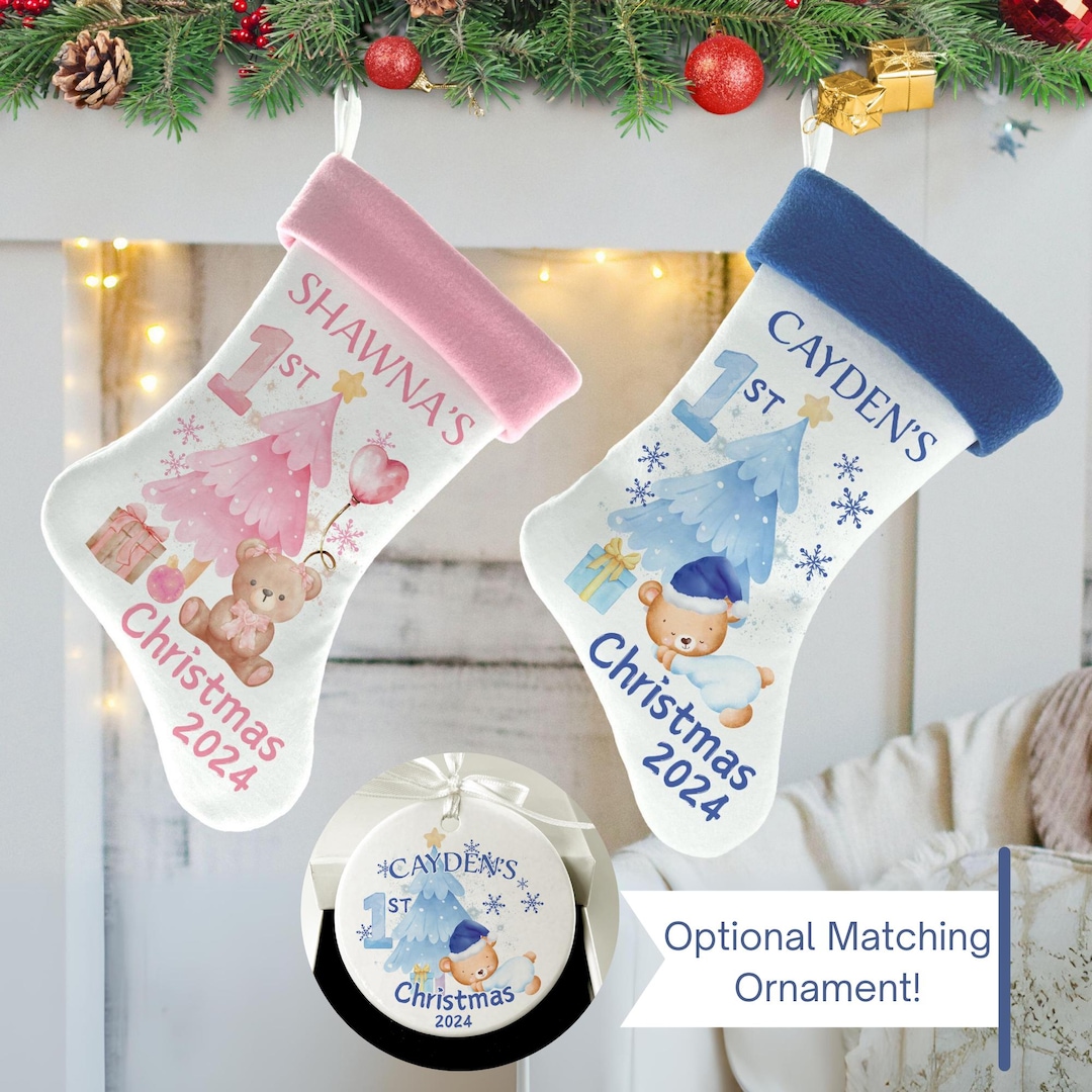 My First Christmas Stocking Personalized for Baby Boys or Girls With ...