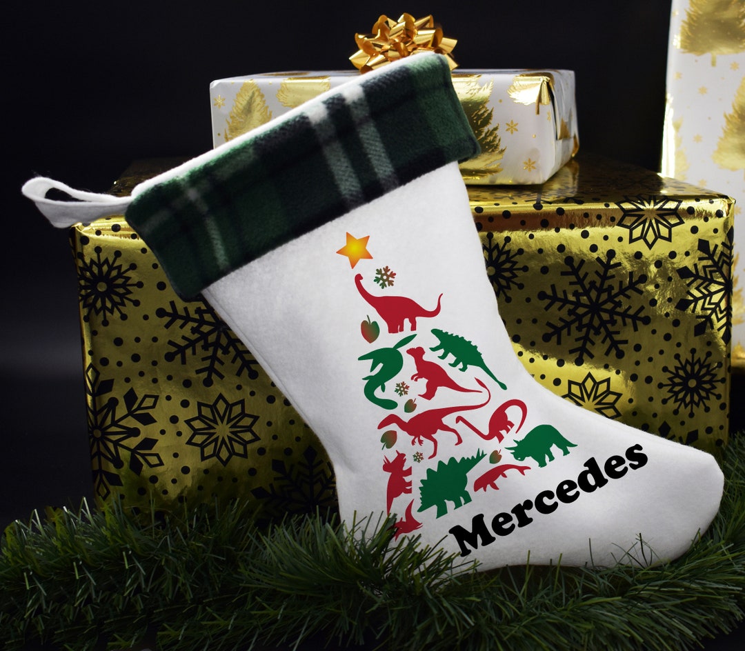Dinosaur Christmas Stocking Kids, Kids Christmas Stocking, Childrens ...
