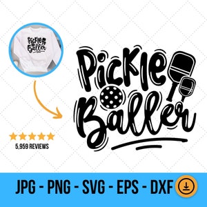 Pickle Baller Svg, Pickleball Present, Cute Pickleball Svg, Pickleball ...
