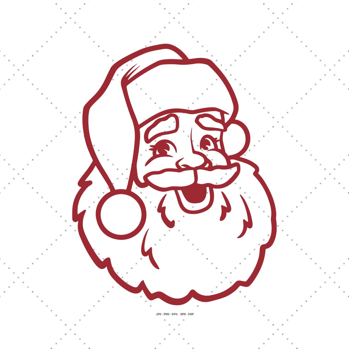 Santa Cut File Santa Svg Santa DXF Santa Face Retro - Etsy