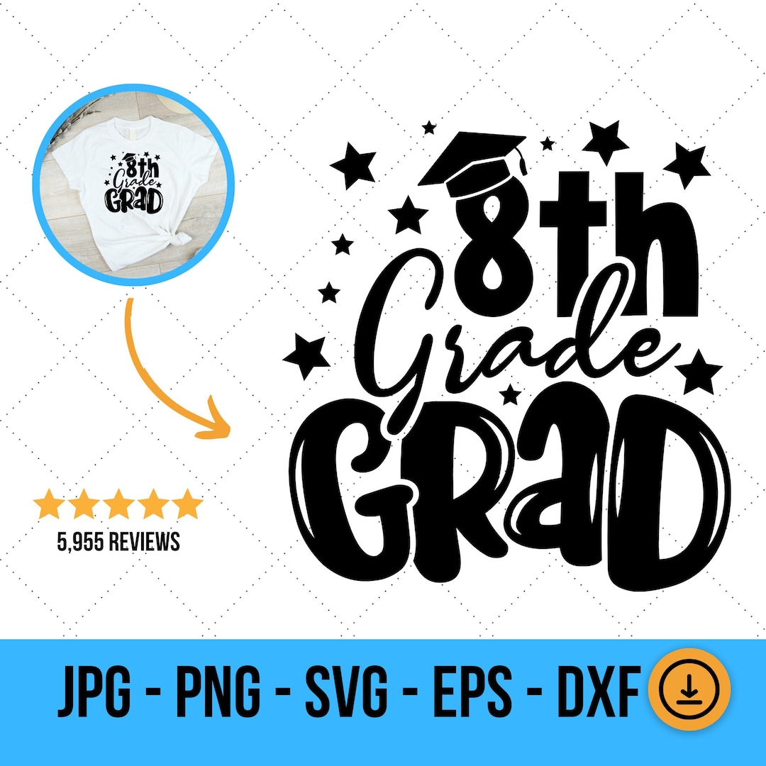 8th Grade Grad Svg, Middle School Svg, - Etsy