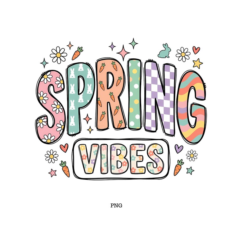 Spring Vibes Png, Spring Png Design, Hello Spring Png - Etsy