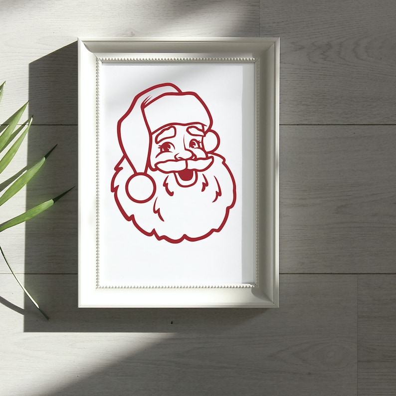 Santa Cut File, Santa Svg, Santa DXF, Santa Face, Retro Holiday Decor ...