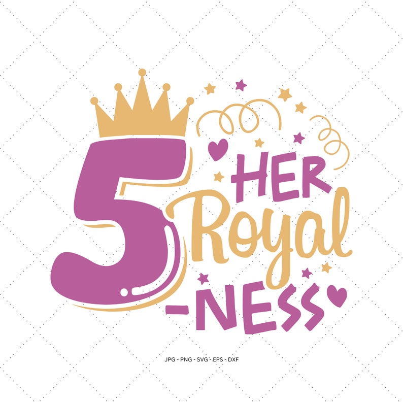 5th Birthday Png Girl 5th Birthday 5 Year Old Birthday - Etsy