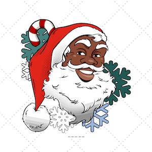 Black Santa Xmas Svg, Vintage Santa Svg, Xmas Santa Png, Santa Clipart ...