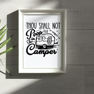 No Poop, Camping Sign, Travel Trailer, Funny Bathroom Sign, Camper Sign ...