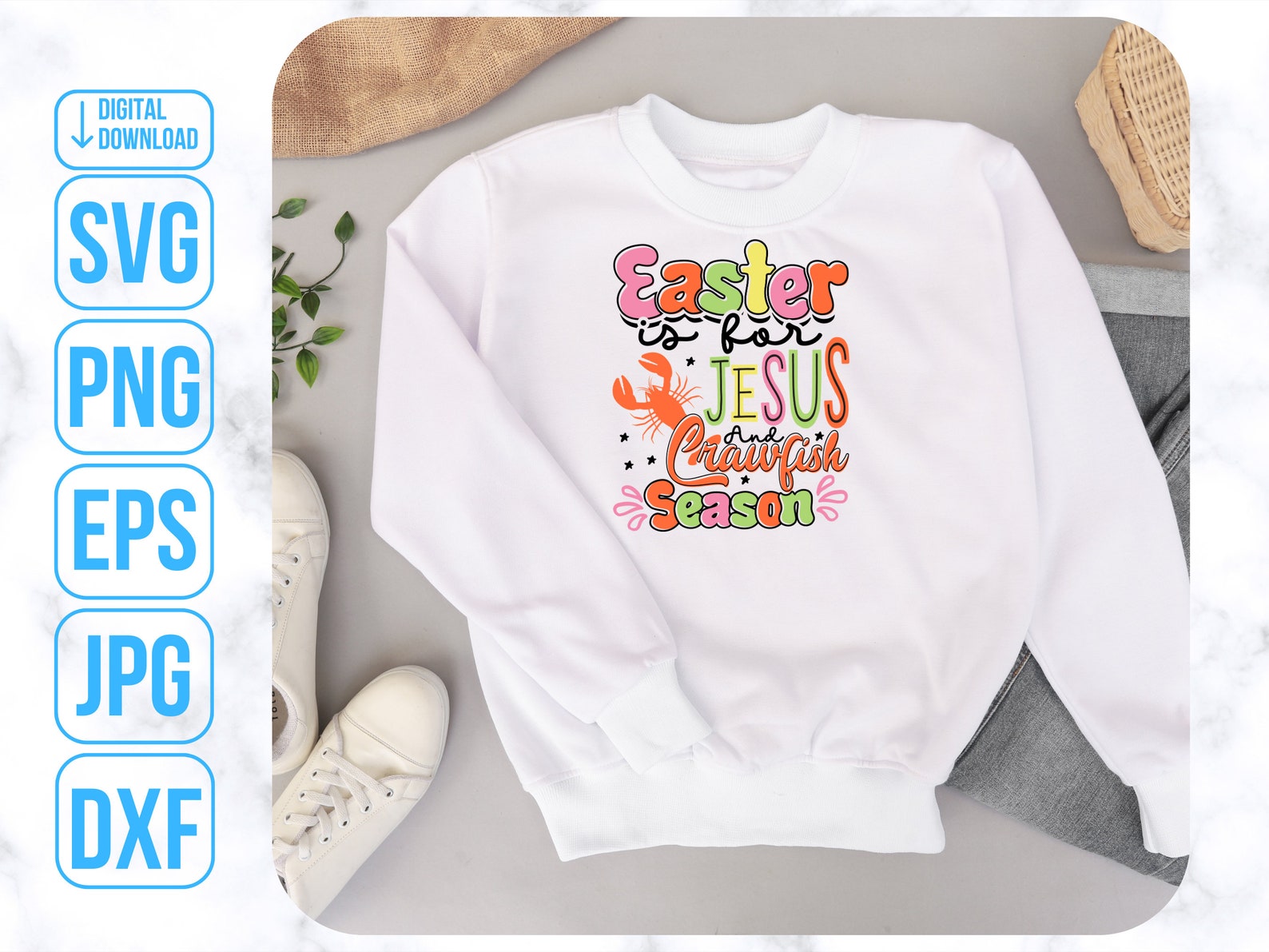 Funny Easter Svg, Crawfish Season, Easter is for Jesus, Cute Easter Svg ...