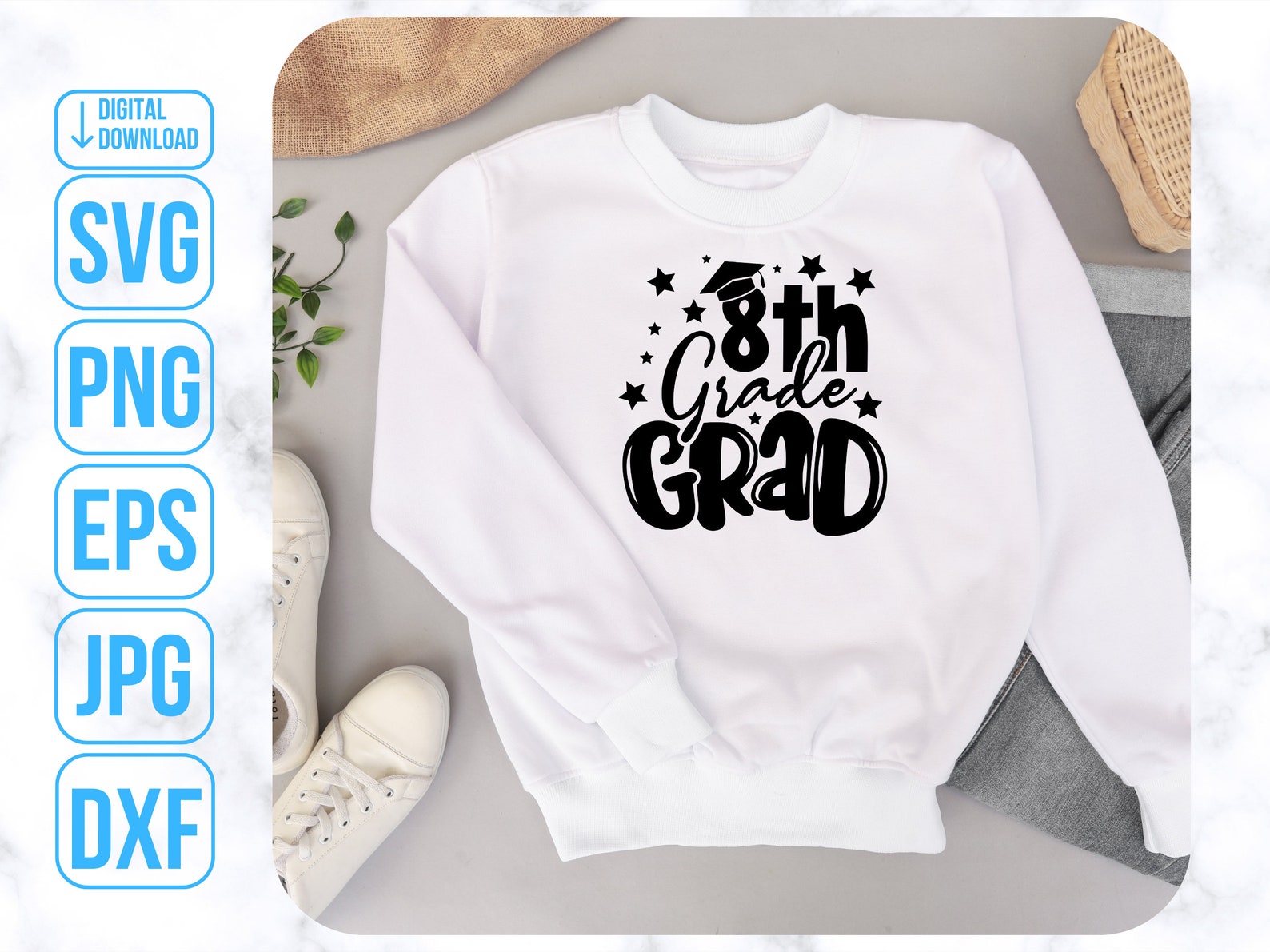 8th Grade Grad Svg, Middle School Svg, - Etsy
