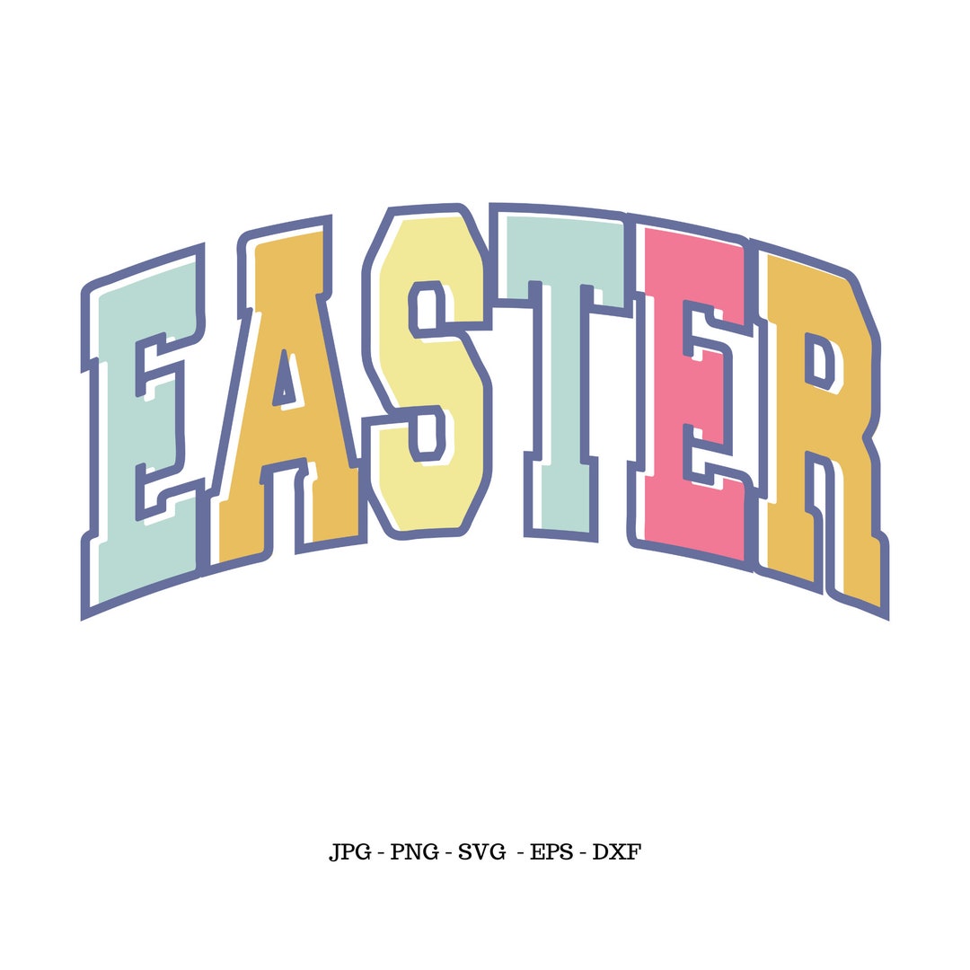 Easter Png, Block Letters Svg, Fancy Font Svg, Kids Easter Svg - Etsy